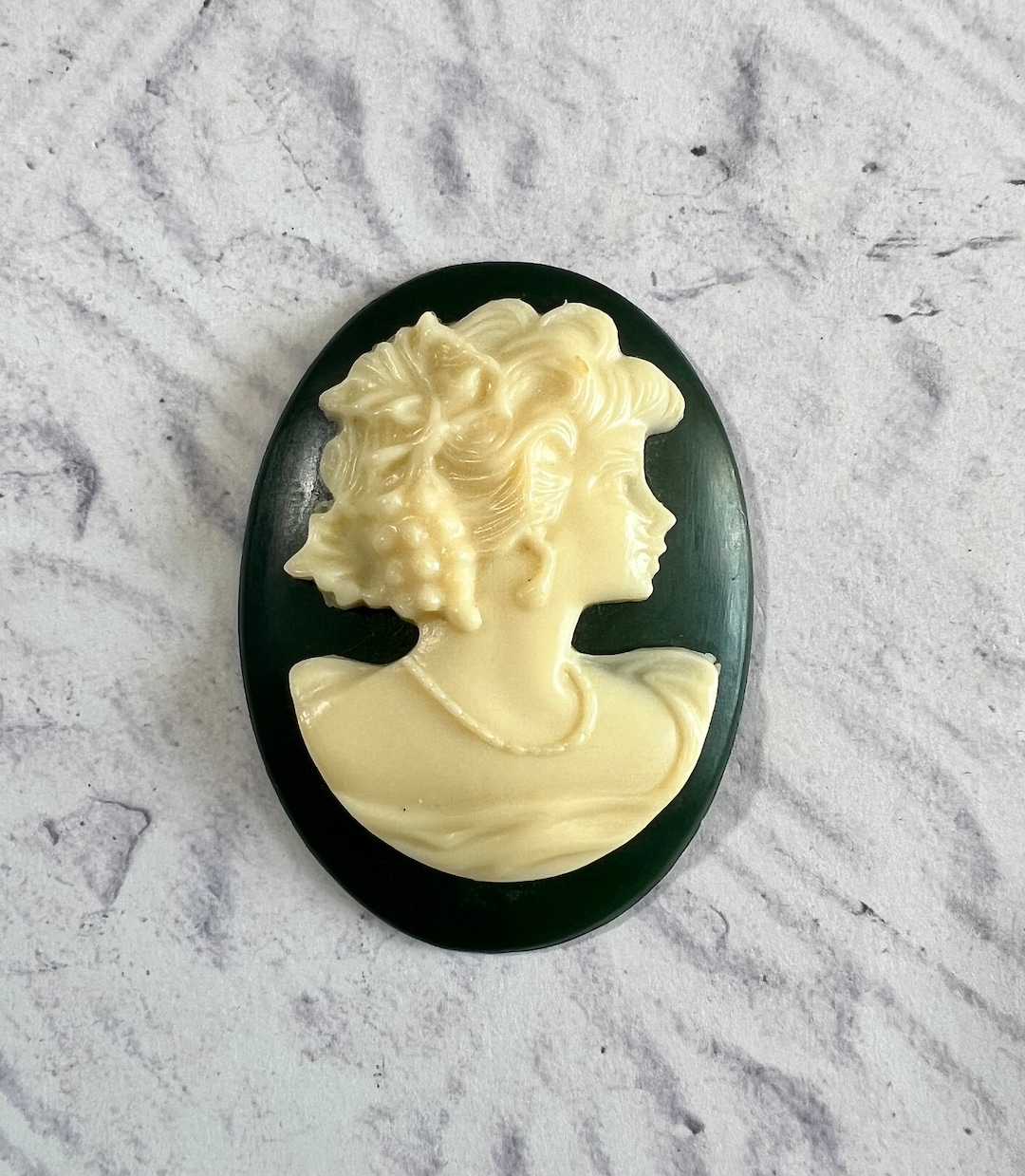 Large Vintage Plastic Cameo for Crafting Scrapbooking Card Journal and ...