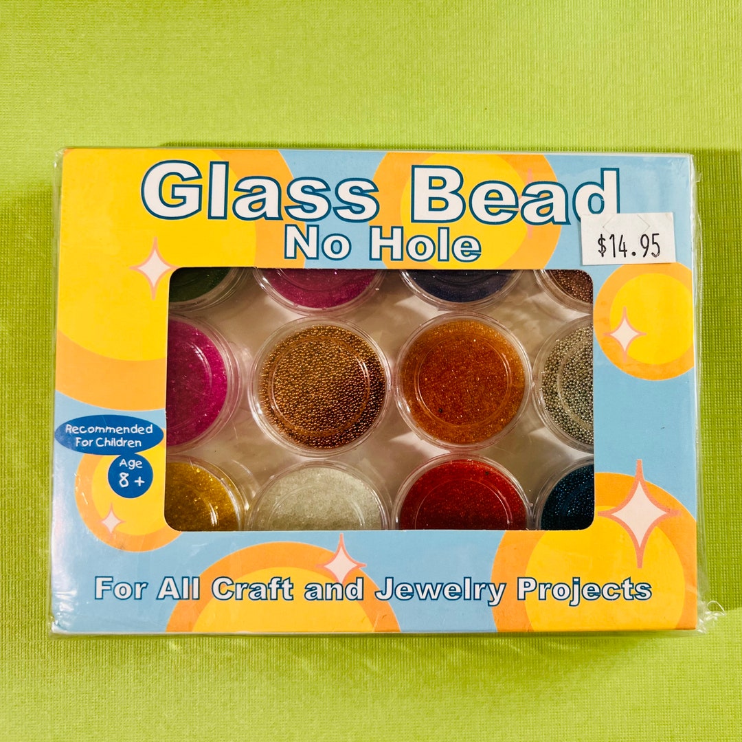 No Hole Glass Beads: 12 Color Pack for Crafts & Jewelry - Etsy
