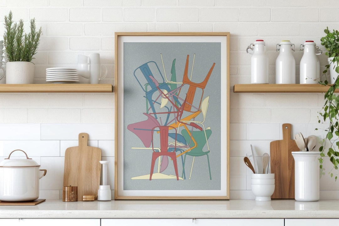 Minimal Wall Art | Digital Poster 'SCENOGRAPHY' Chairs | Modern ...