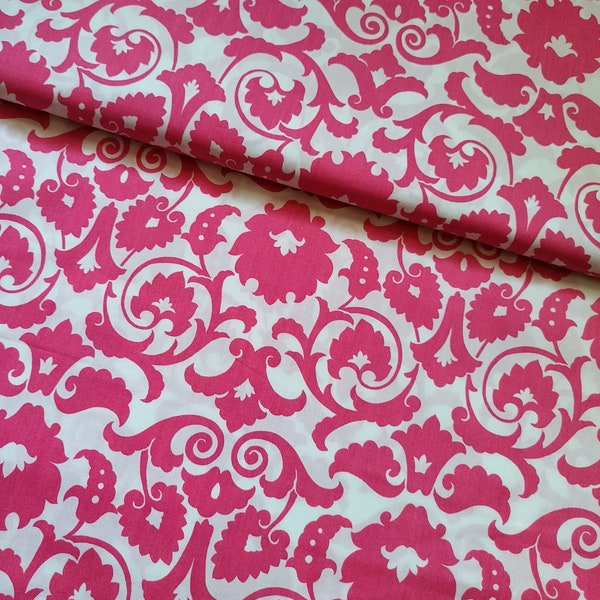 Pink Damask Fabric - Etsy
