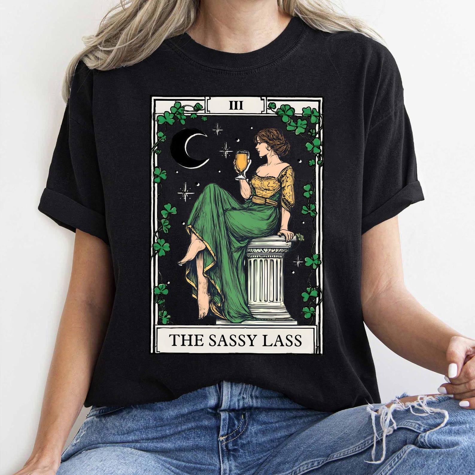 The Sassy Lass Shirt, Irish Tarot Card Tee, Funny St Patrick’s Day ...