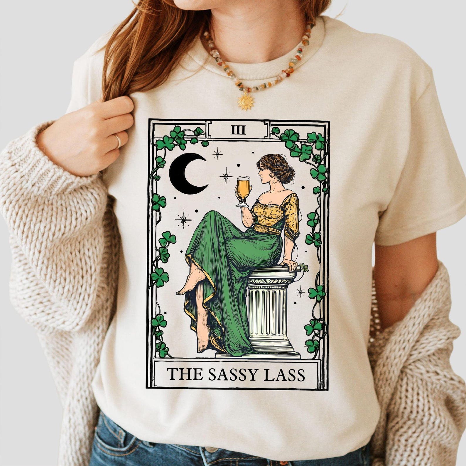 The Sassy Lass Shirt, Irish Tarot Card Tee, Funny St Patrick’s Day ...