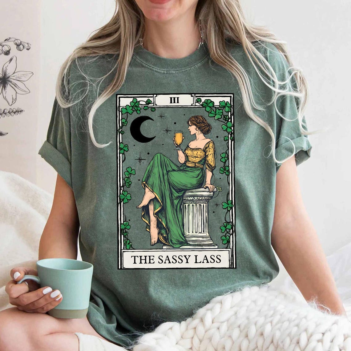 The Sassy Lass Shirt, Irish Tarot Card Tee, Funny St Patrick’s Day ...