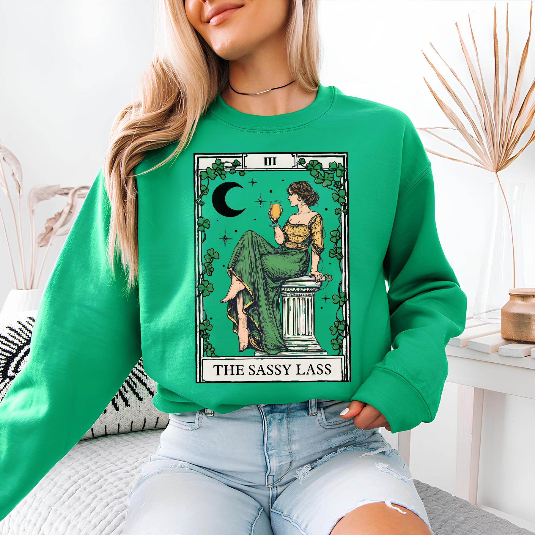The Sassy Lass Shirt, Irish Tarot Card Tee, Funny St Patrick’s Day ...