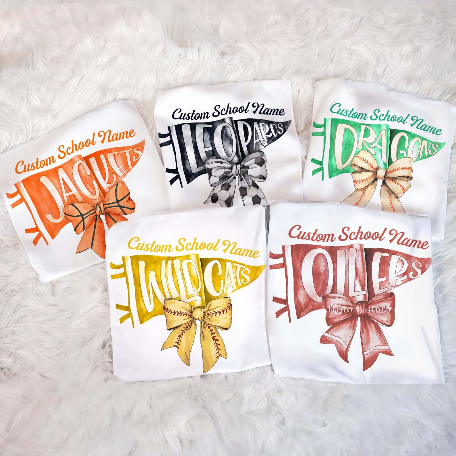 Custom Mascot Watercolor Pennants Flag Shirt, Watercolor Pennant Mascot ...