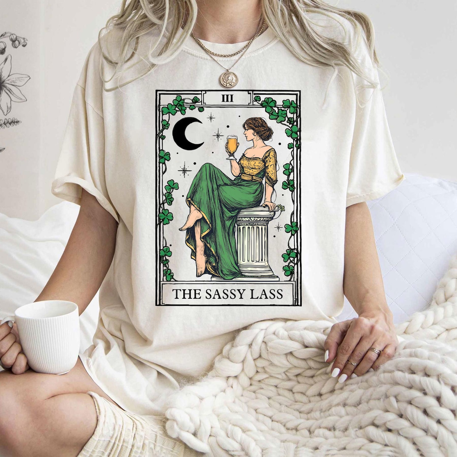 The Sassy Lass Shirt, Irish Tarot Card Tee, Funny St Patrick’s Day ...
