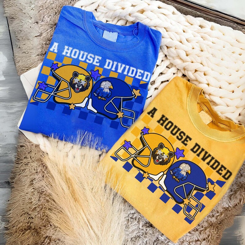 Custom Mascot House Divided Shirt, Family School Spirit Tshirt ...