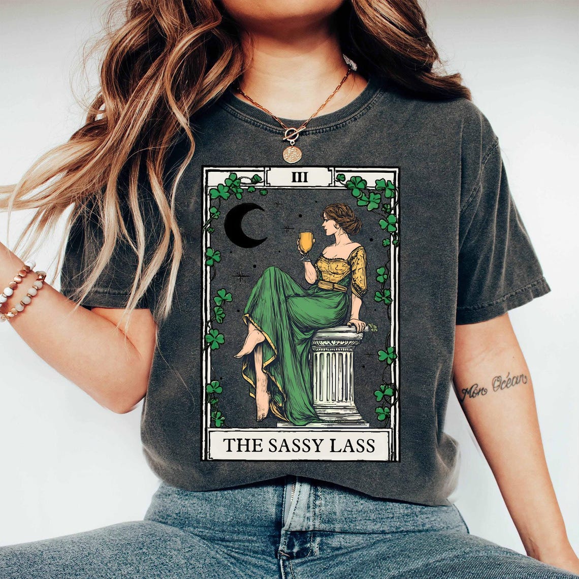The Sassy Lass Shirt, Irish Tarot Card Tee, Funny St Patrick’s Day ...