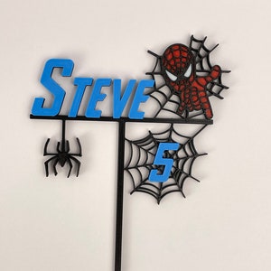 Personalised Spiderman Cake Toppers, Custom Name Cake Topper ...