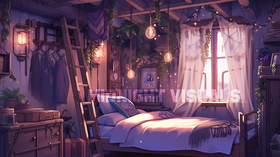 Animated Purple Treehouse Background | Stream Graphics | Vtuber Anime ...