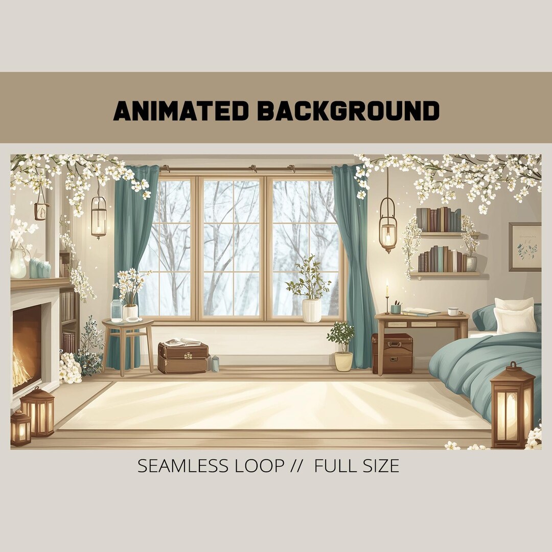 Animated Stream Background | Winter Bedroom | Twitch Intro | Vtuber ...