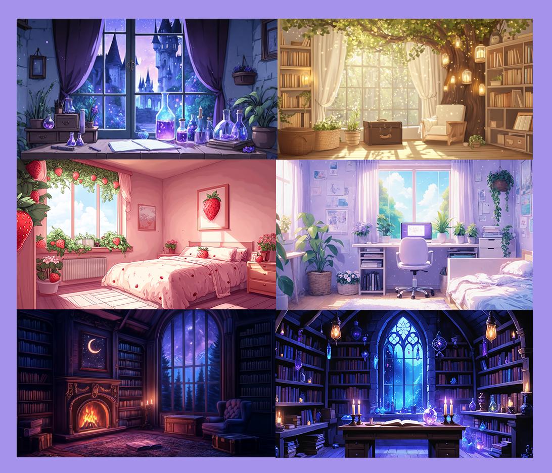Animated Purple Treehouse Background | Stream Graphics | Vtuber Anime ...