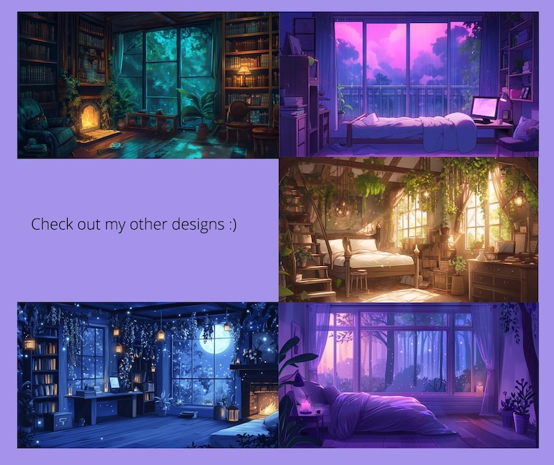 Animated Background | Blue Cozy Room | Twitch Intro Visual | Vtuber ...