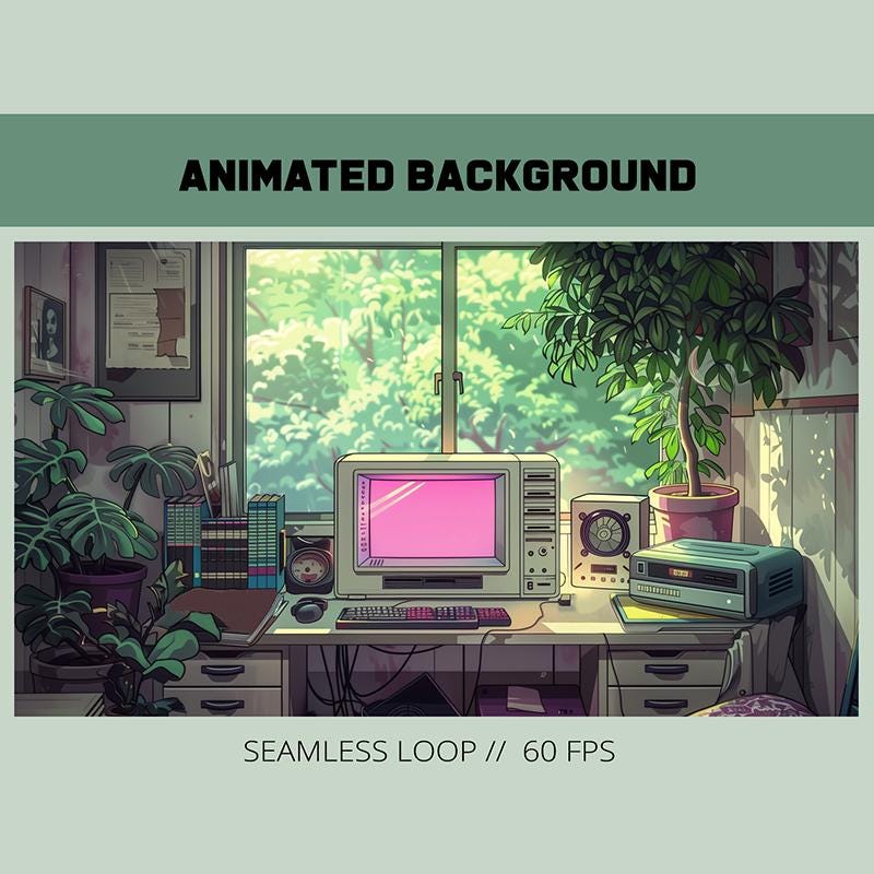 Retro Animated Stream Background | Cottage Twitch Intro | Vtuber Anime ...