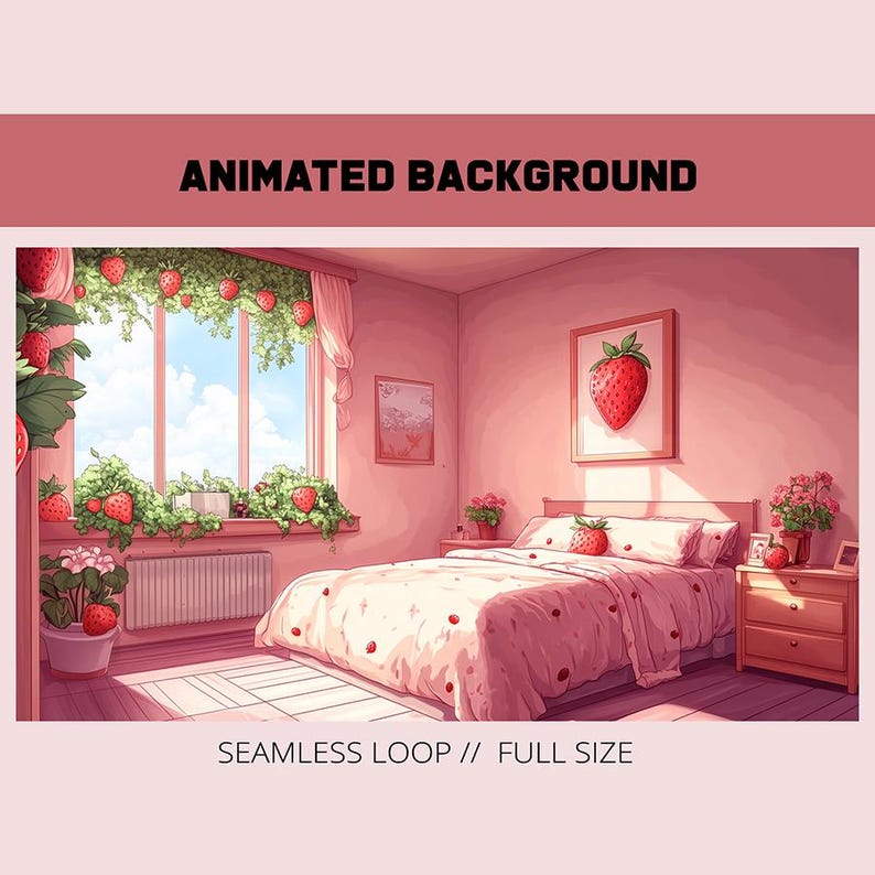 Animated Vtuber Background | Pink Cute Bedroom | Vtuber Kawaii ...