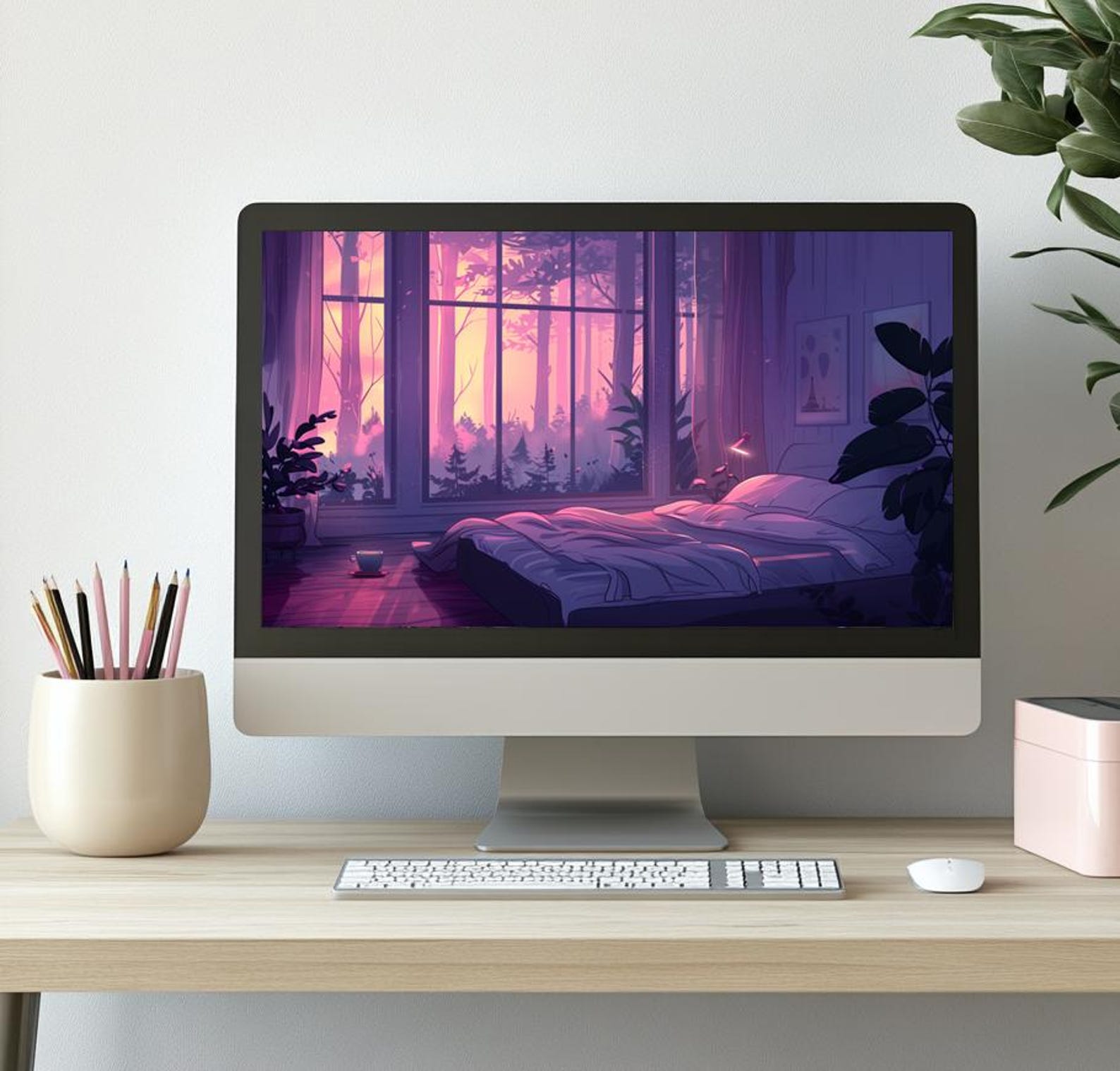 Animated Stream Purple Background | Twitch Intro Visual | Vtuber Anime ...