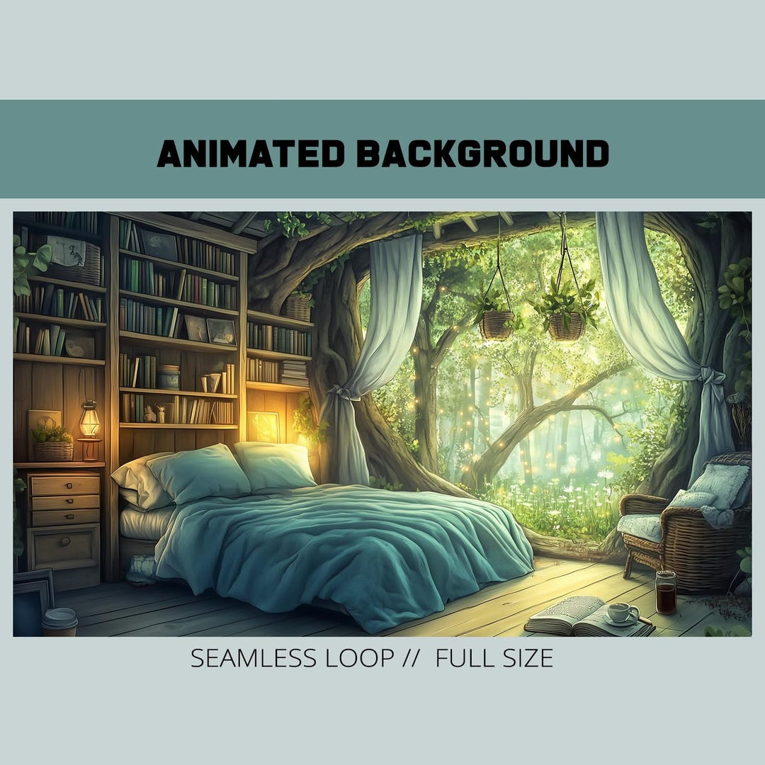 Cozy Treehouse Animated Stream Background | Cottage Twitch Intro ...