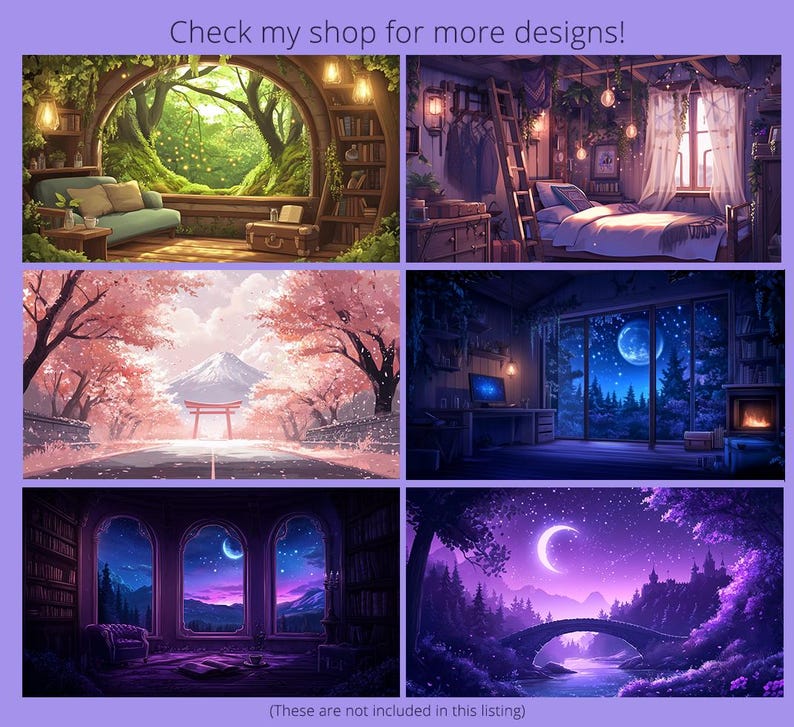 Animated Stream Blue Library Background | Twitch Intro Visual | Vtuber ...