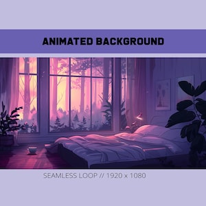 Animated Stream Purple Background | Twitch Intro Visual | Vtuber Anime ...