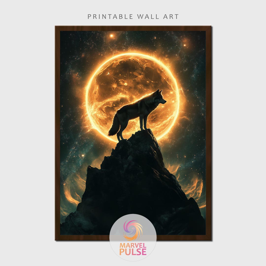 High-resolution Image of a Majestic Wolf During a Solar Eclipse ...