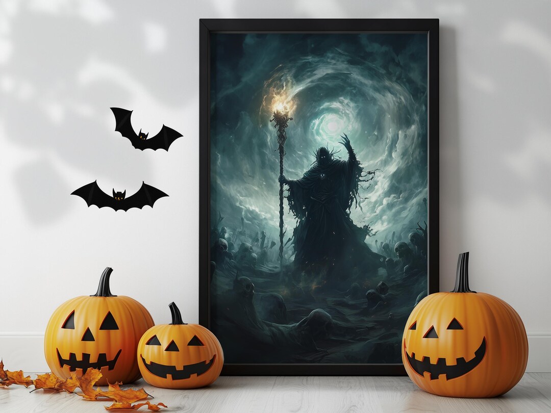 Cyber Horror Artwork Necromancer Decay Print Halloween Wall Art Dark ...
