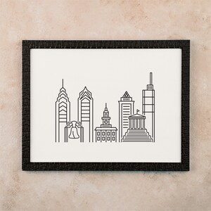 Philadelphia Skyline Line Art - Etsy
