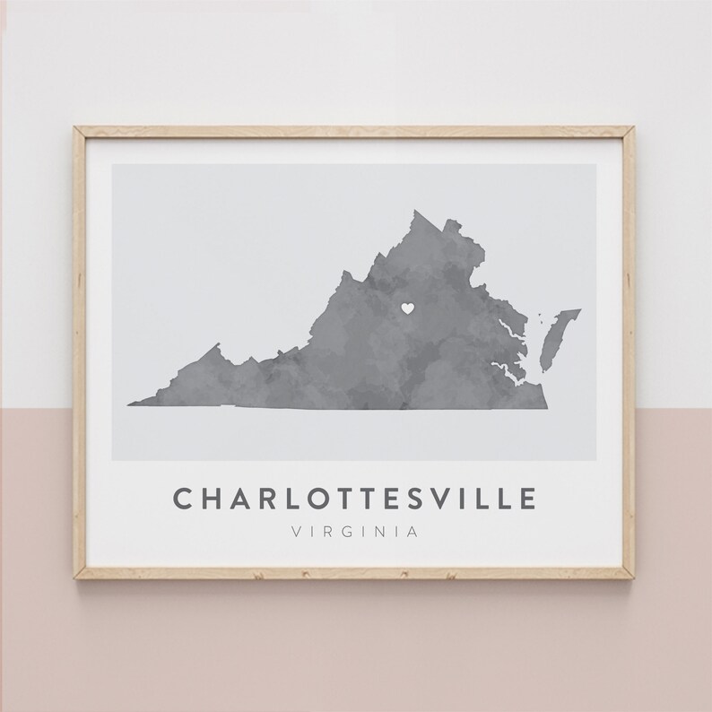 Charlottesville, Virginia Map Poster - Etsy