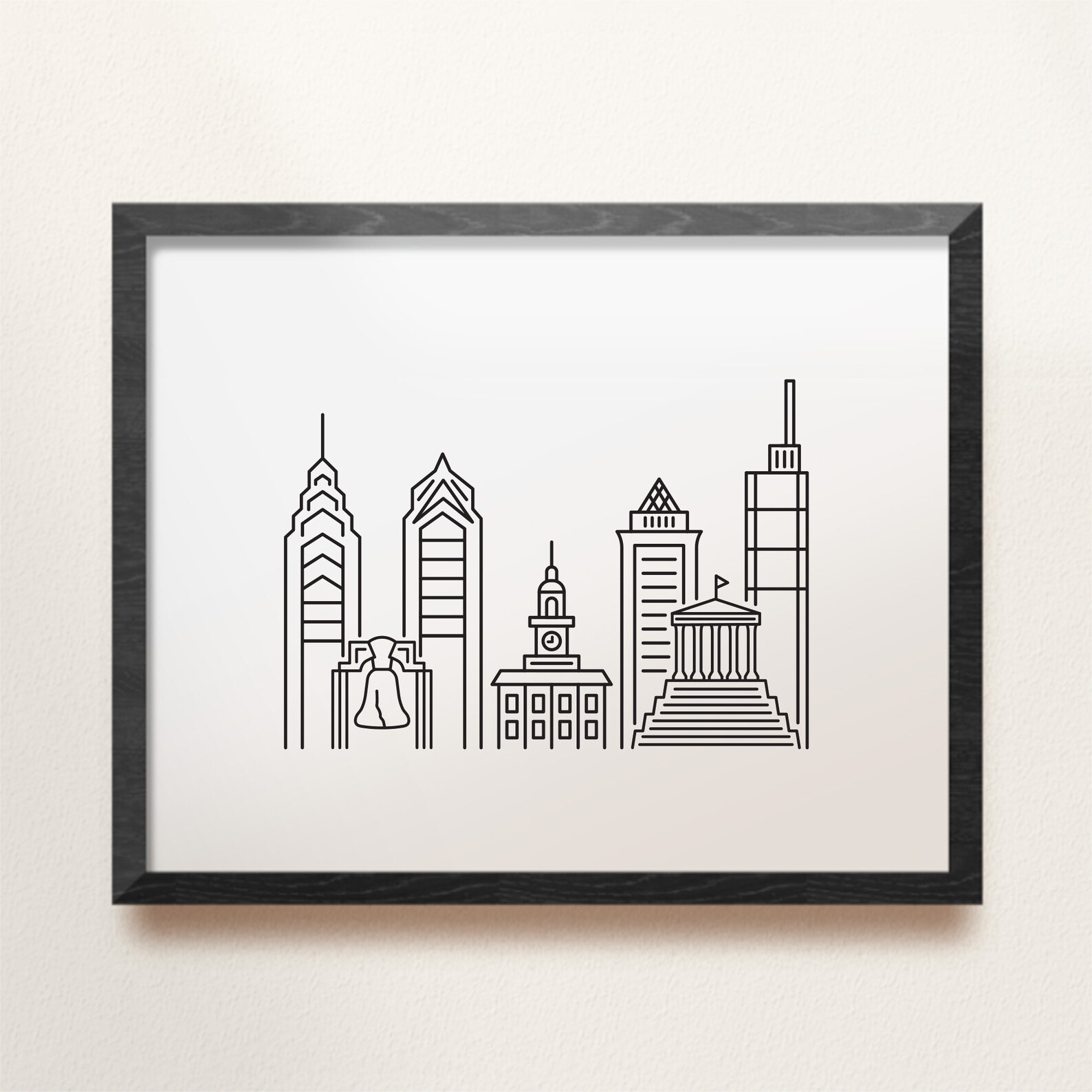 Philadelphia Skyline Line Art - Etsy
