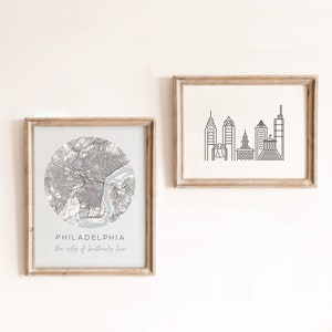 Philadelphia Skyline Line Art - Etsy