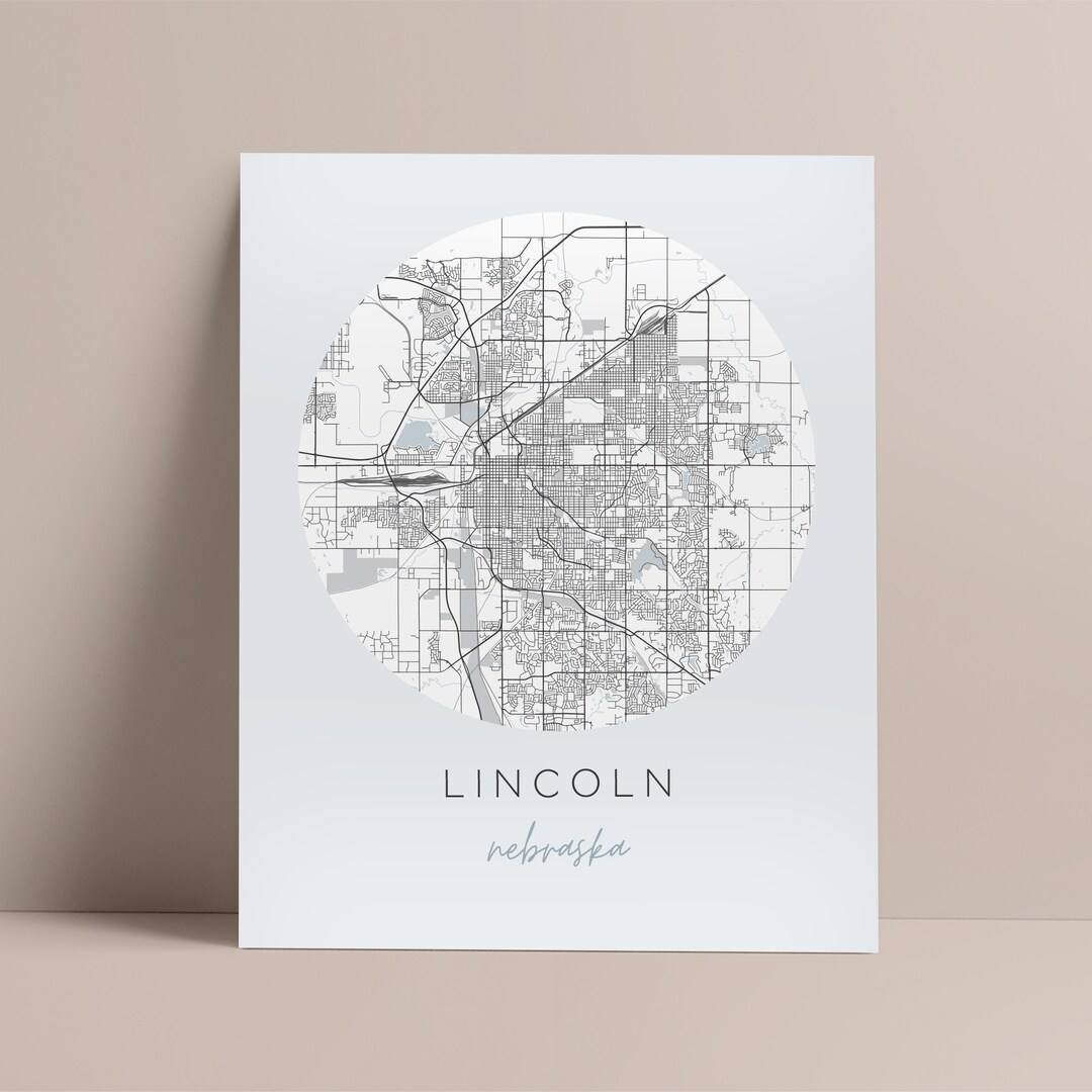Lincoln Map Poster - Etsy