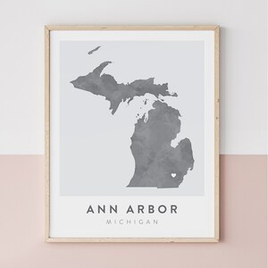 Ann Arbor, Michigan Map Poster - Etsy
