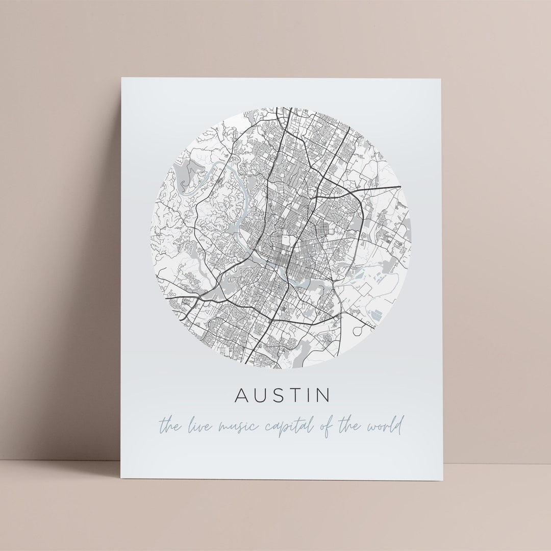 Austin Map Print - Etsy