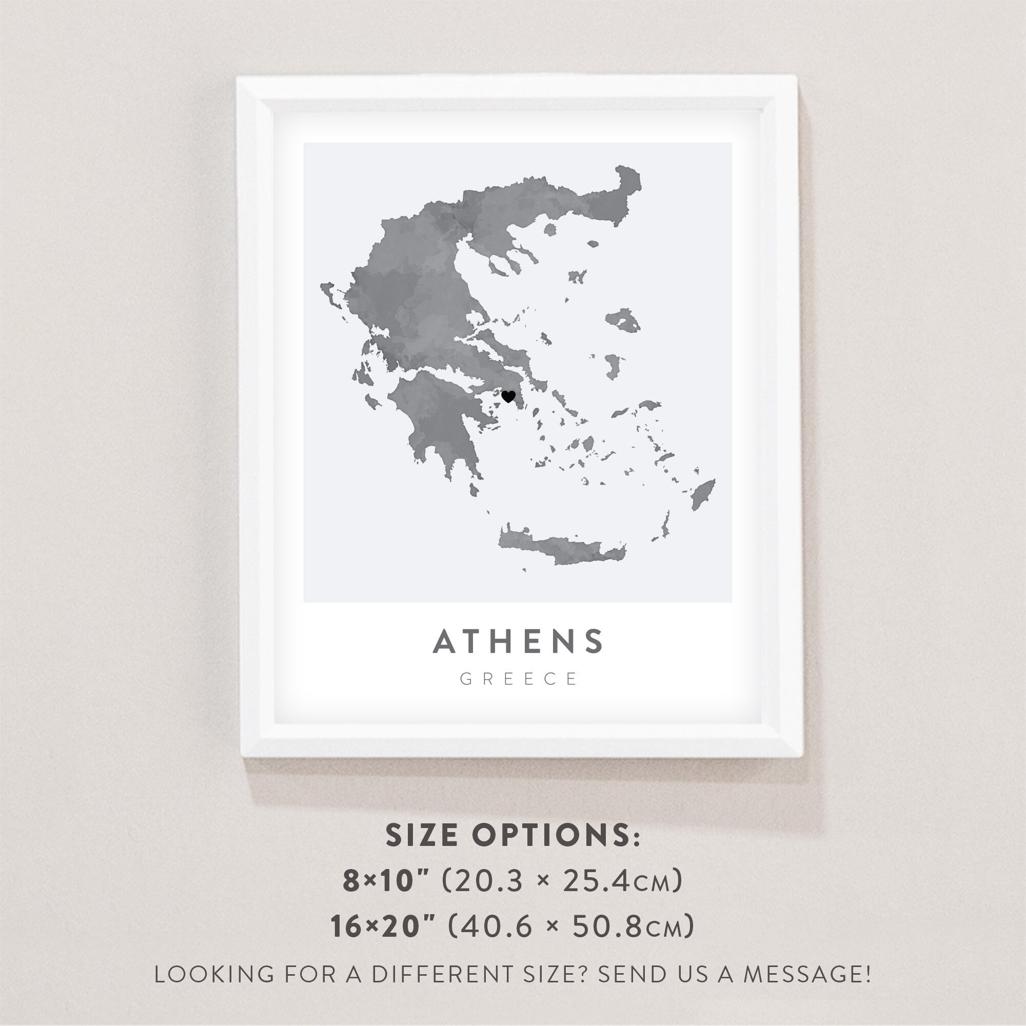Athens, Greece Map Poster - Etsy