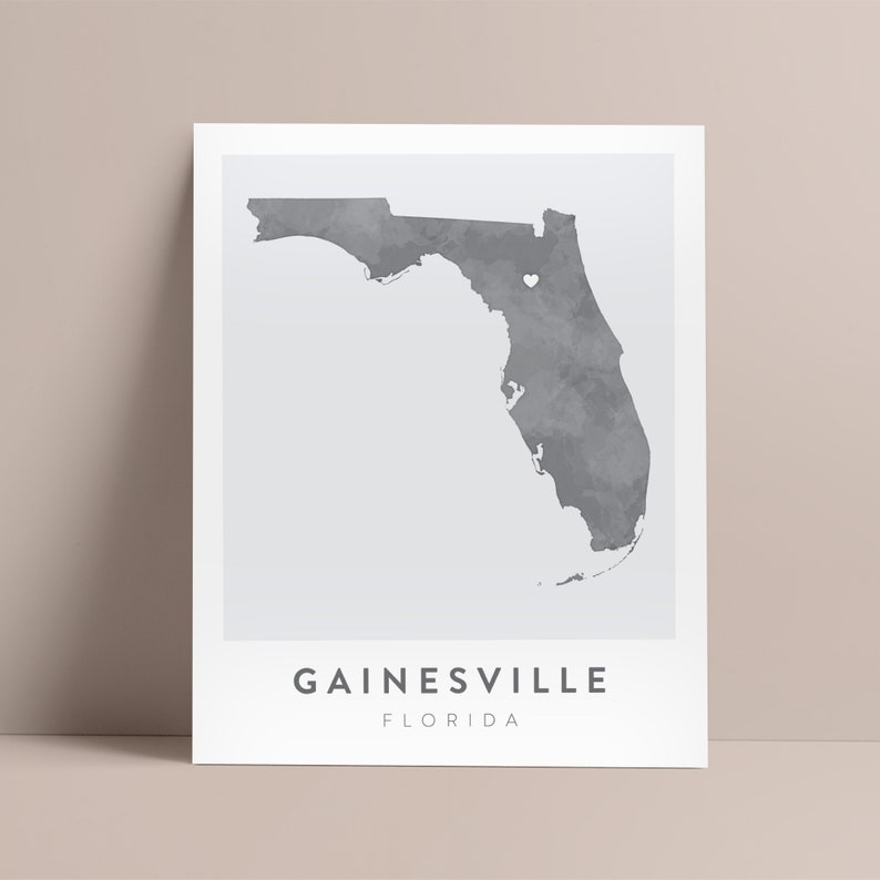 Gainesville, Florida Map Poster - Etsy