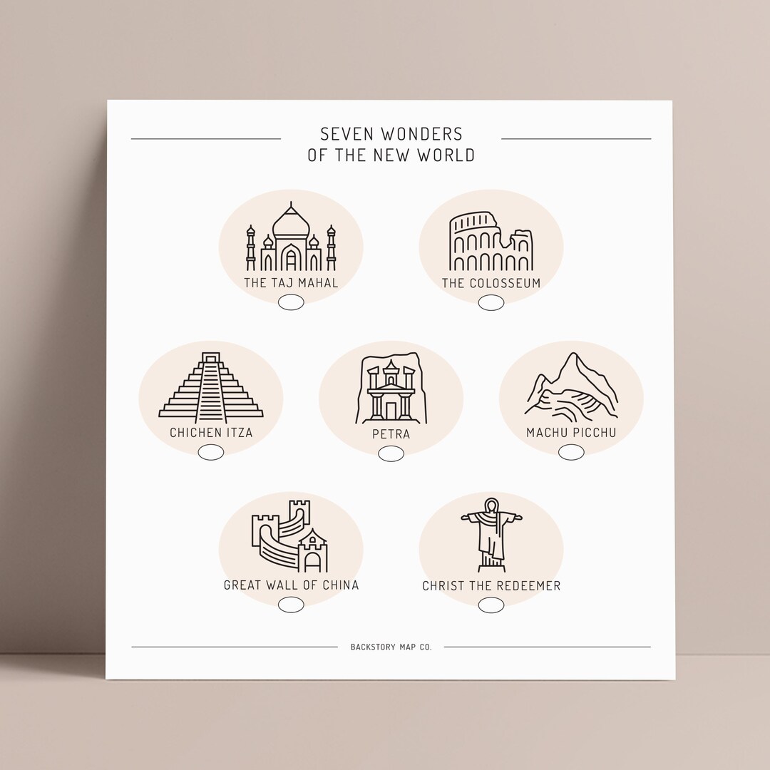 Seven Wonders of the World Poster - Etsy