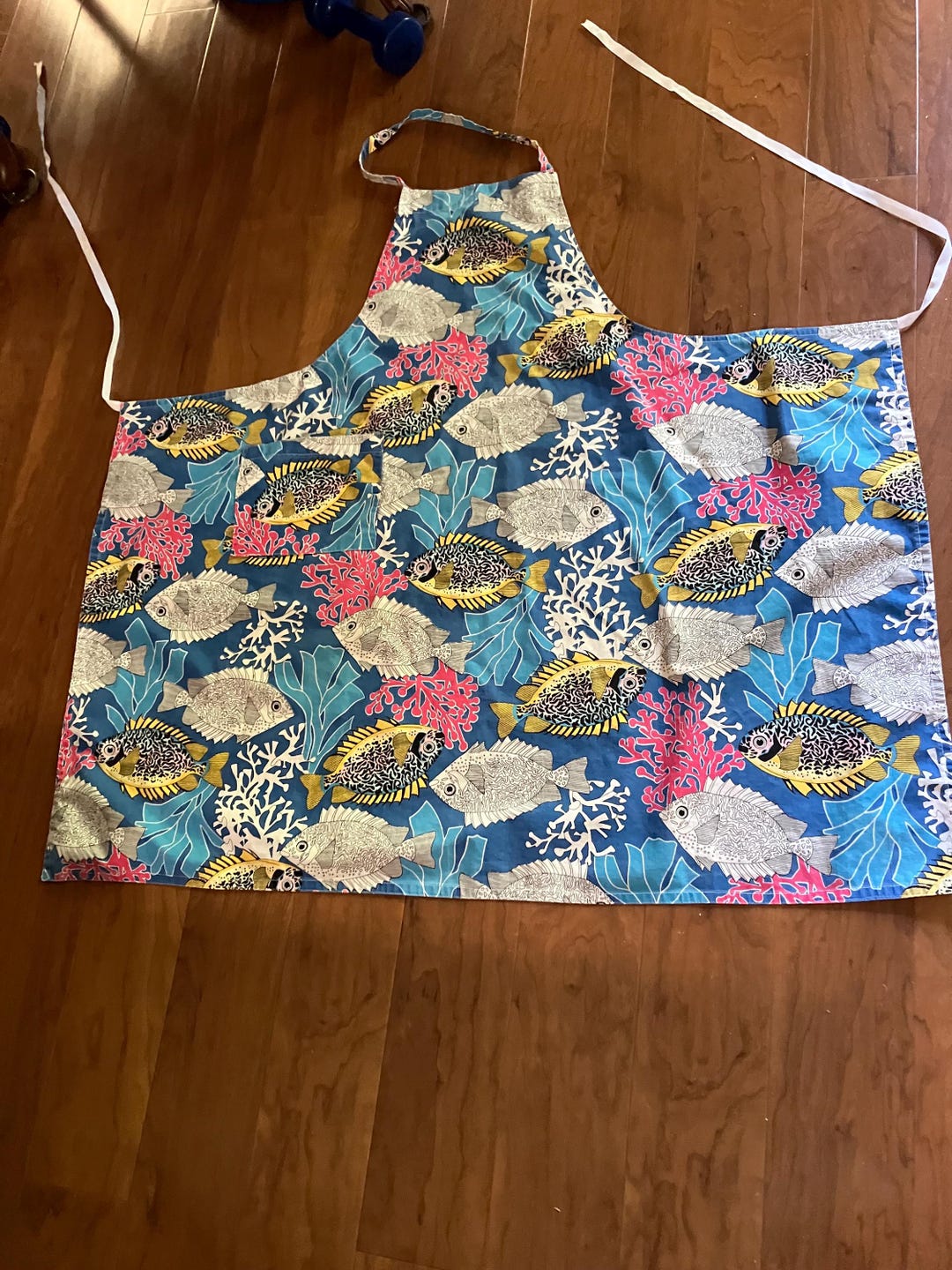 Wow,lowered...vintage Apron With Fish Pattern. Extra Large 80s Fabric ...