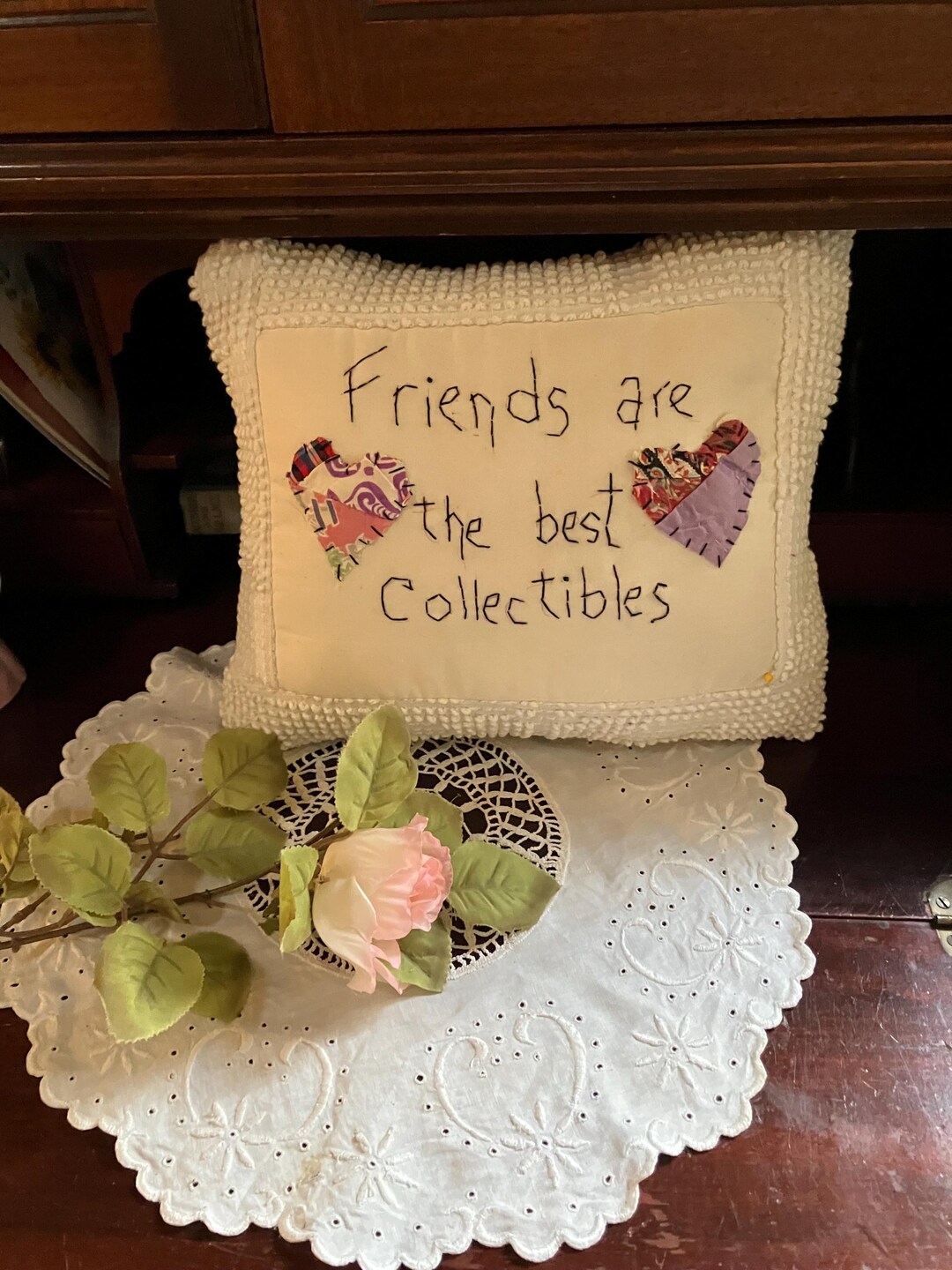 Friends Are the Best Collectibles, Bumpy Chenille Border ,old Quilt for ...