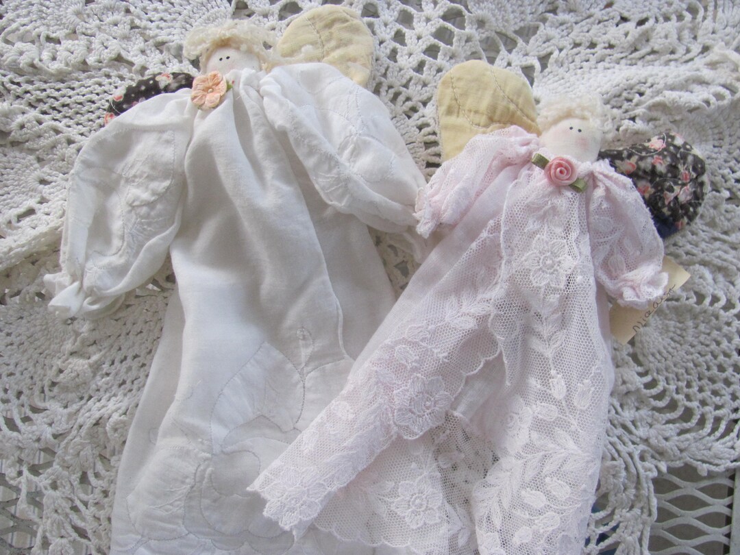 Adorable Handmade Hanky Angel Doll, One Could Frame Her. One on Right ...