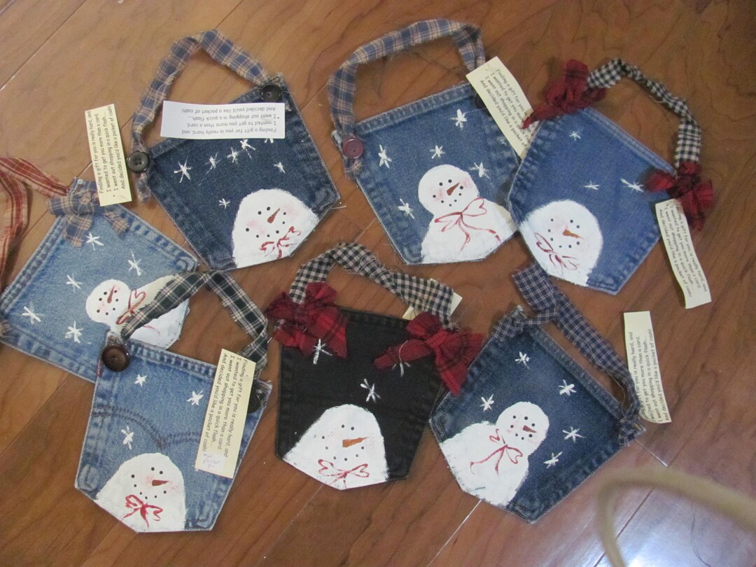 Snowman Jean Pockets Money Pockets, Pockets for Gifts, Food, Money ...