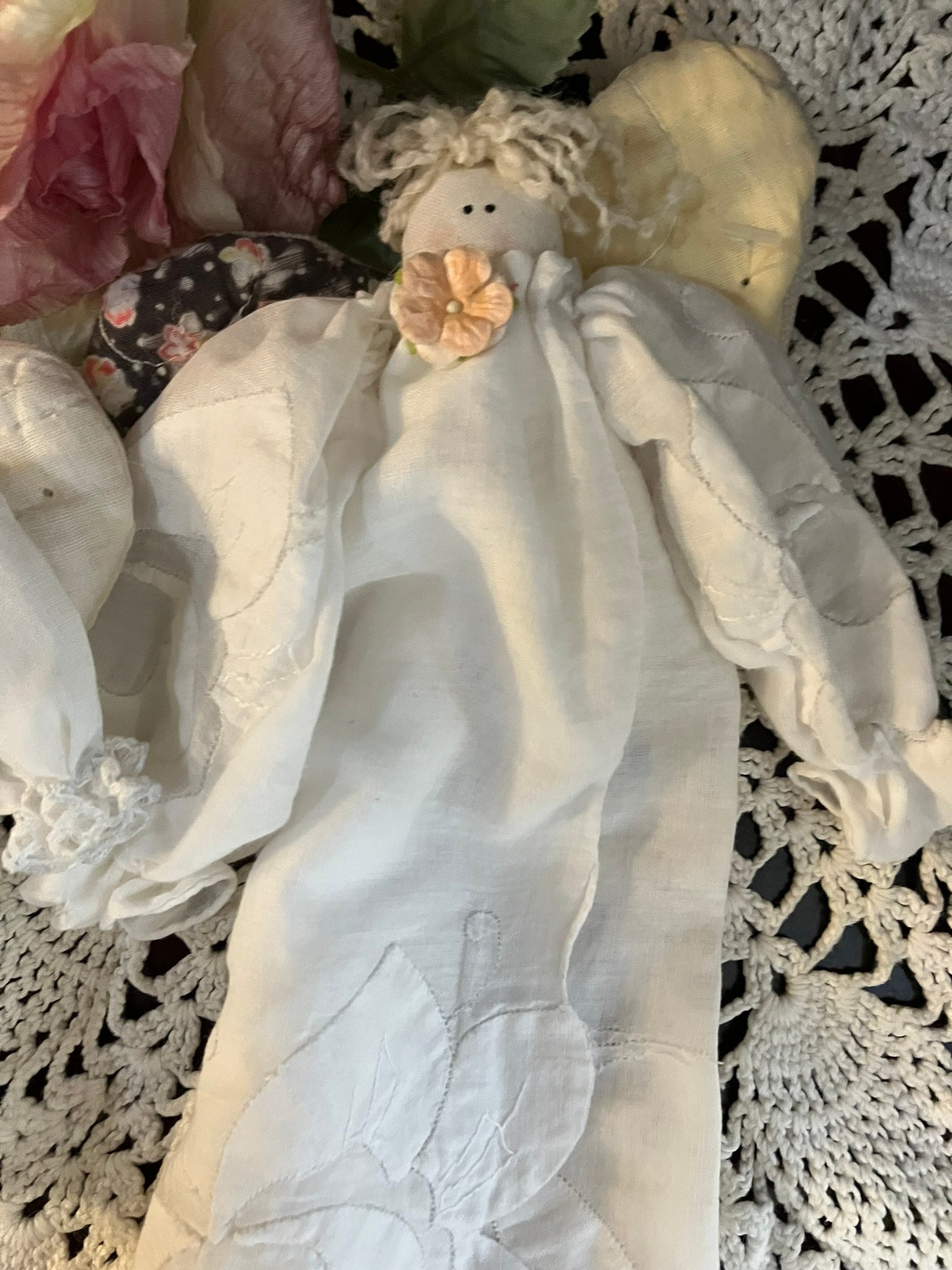 Adorable Handmade Hanky Angel Doll, One Could Frame Her. ( One on Left ...