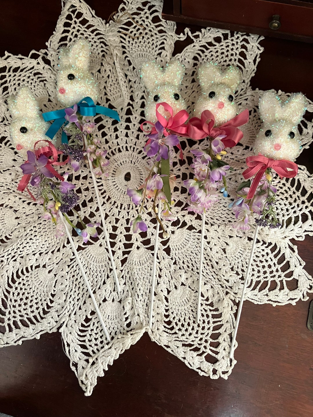 Adorable Decorated Bunny Pick for Plants or Elsewhere...i Have 5 Left ...