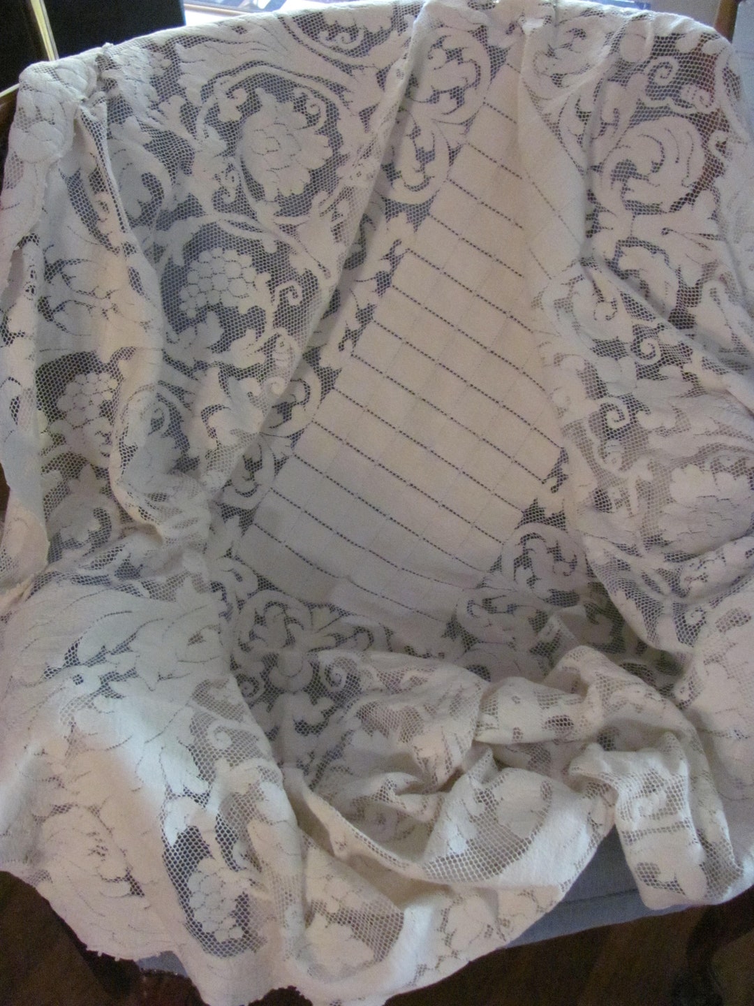 Fabulous Repurpose or Use....86 X 62 Vintage Lace Tablecloth - Etsy