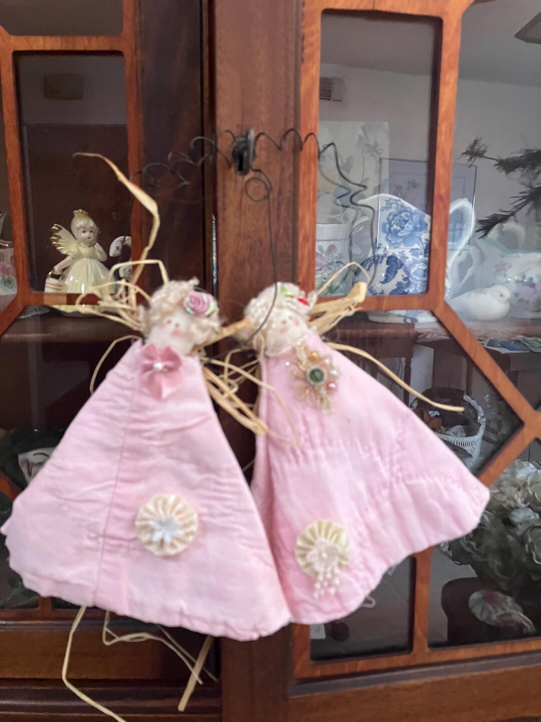 Primitive Handmade Primitive Angel Made From Vintage Quilt. Hangs or ...