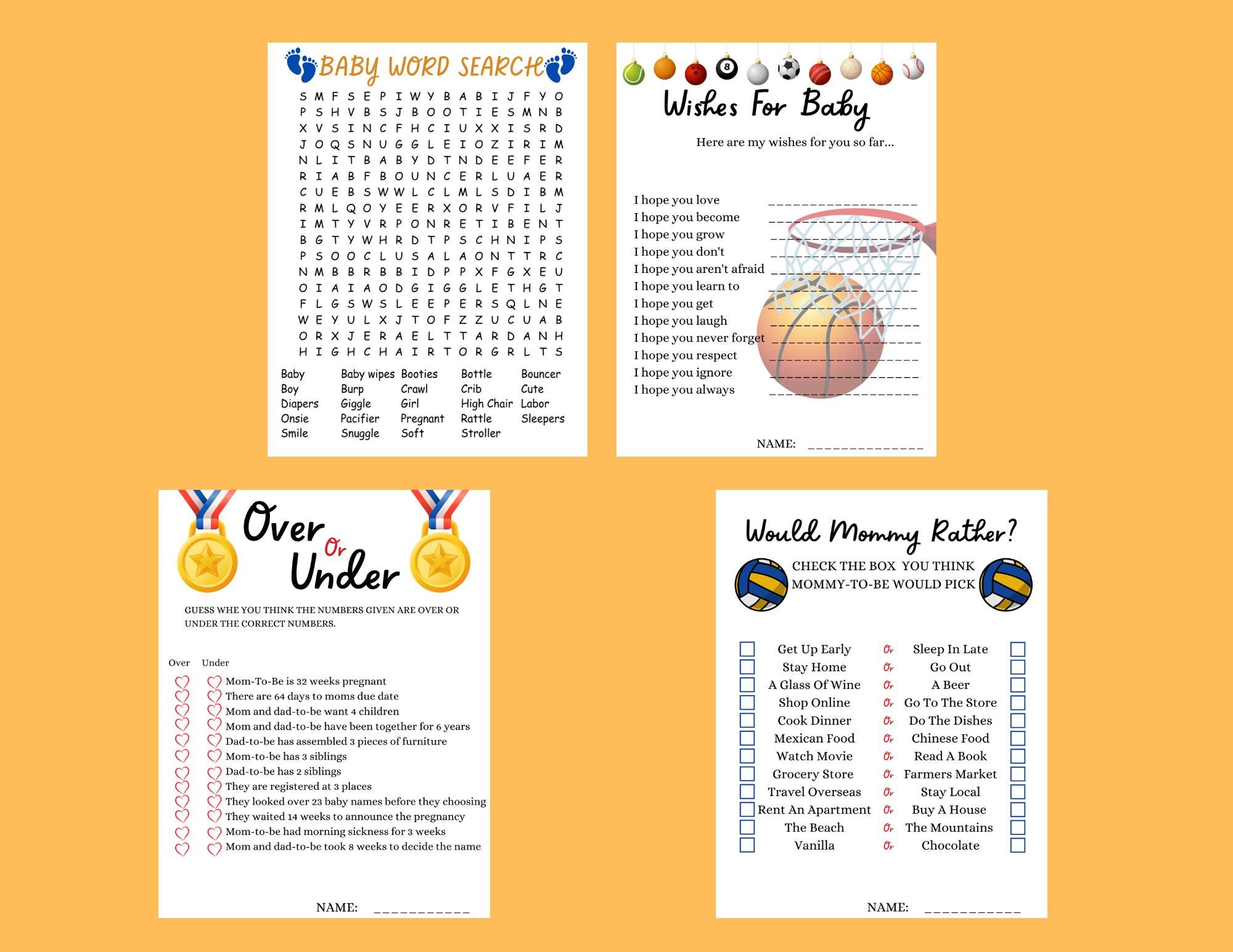 Sports Themed Games, Signs and Raffles, Basketball, Baseball, Football ...