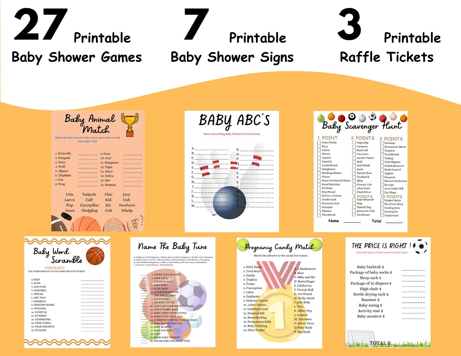 Sports Themed Games, Signs and Raffles, Basketball, Baseball, Football ...