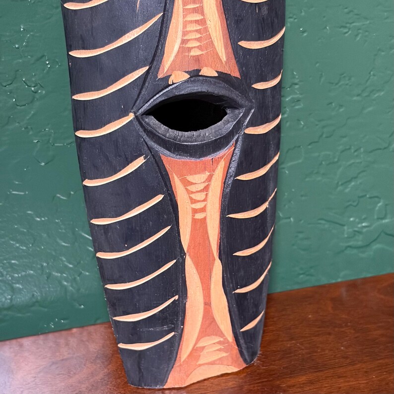 Hand-carved Tribal Wooden Mask | Vintage Folk Art Wall Decor - Etsy