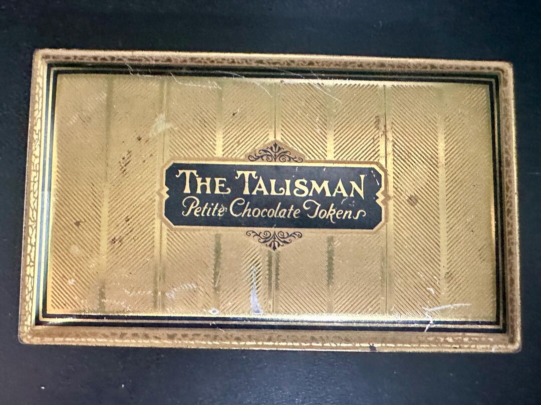 Vintage “the Talisman” Petite Chocolate Tokens Tin – Mid-century Gold ...