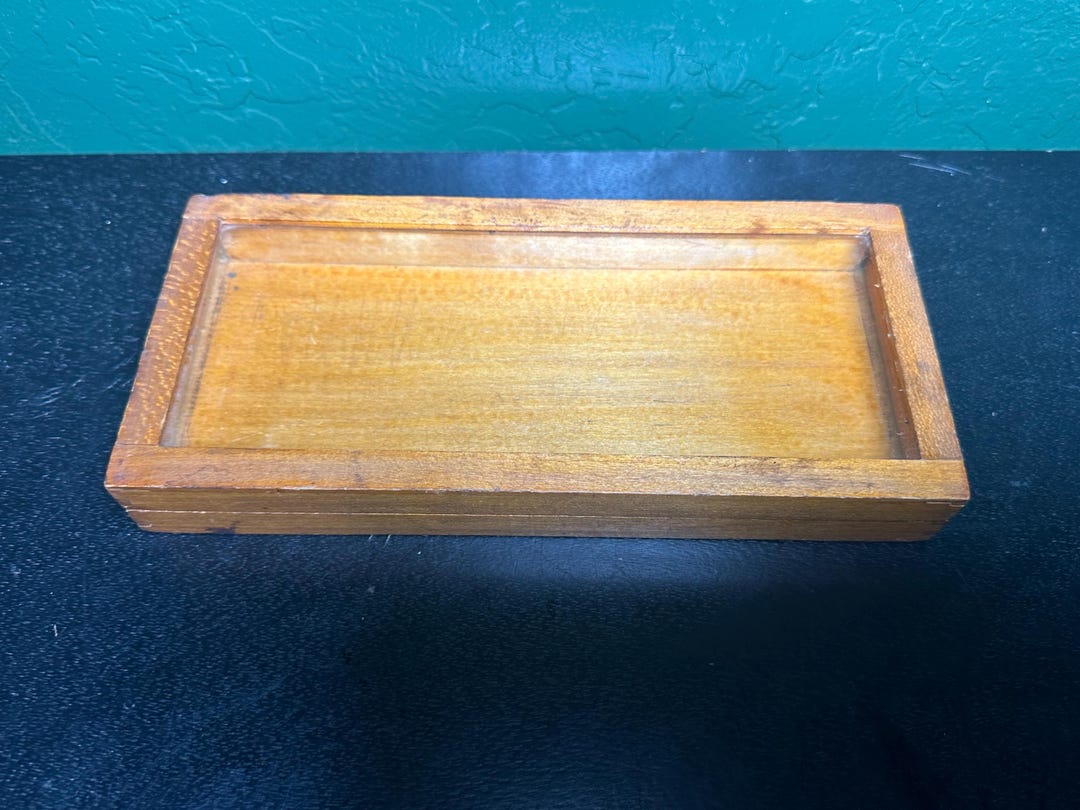 Vintage Wooden Display Box With Glass Lid – Honey-tone Collectible Case ...