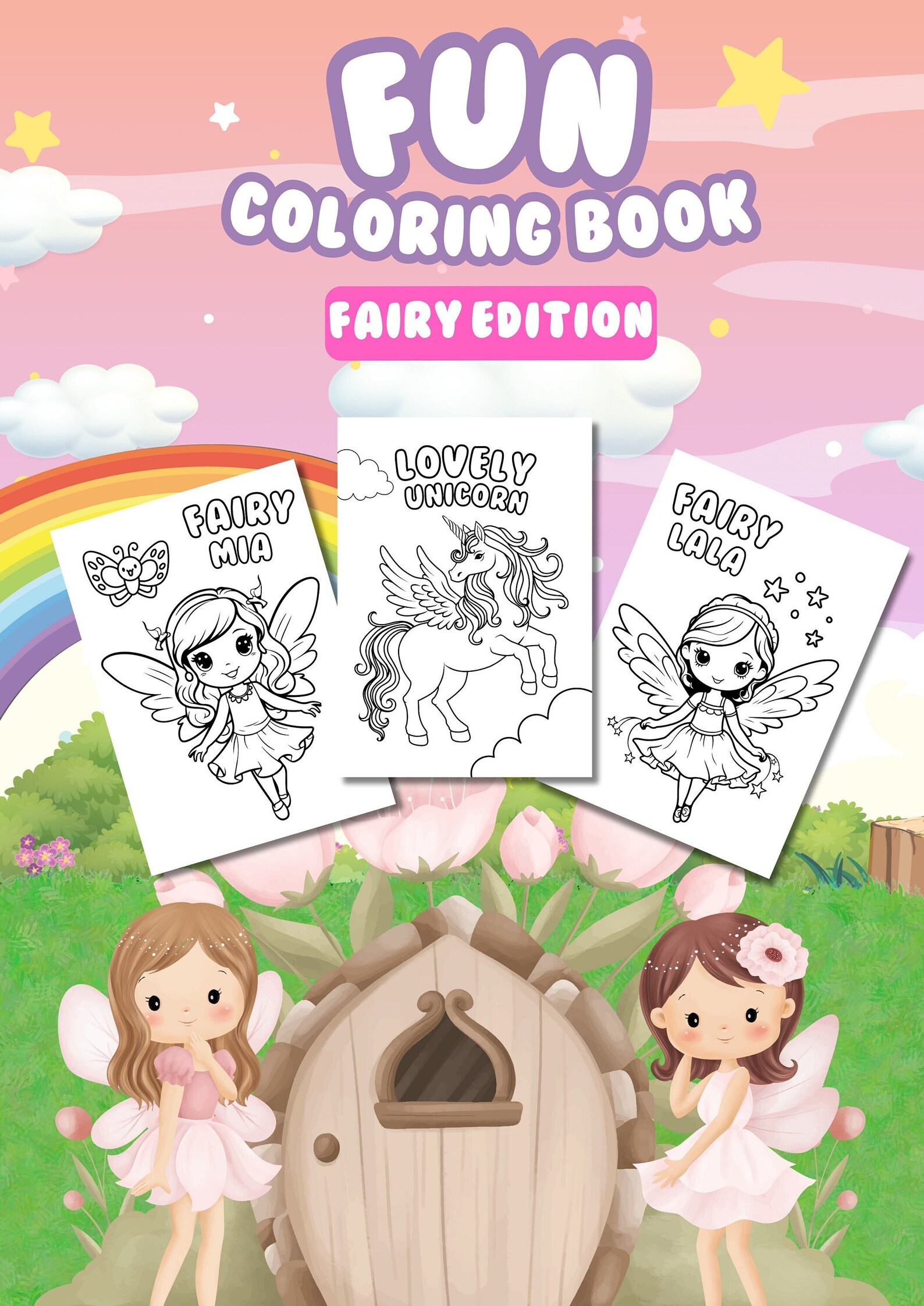 Fun Easy Coloring Book Fairy Edition for Kids, Children Coloring Book ...
