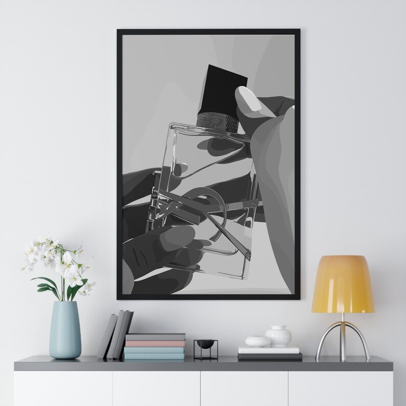 YSL Libre Poster, Vector Portrait, Black and White, Kitchen Wall Art ...